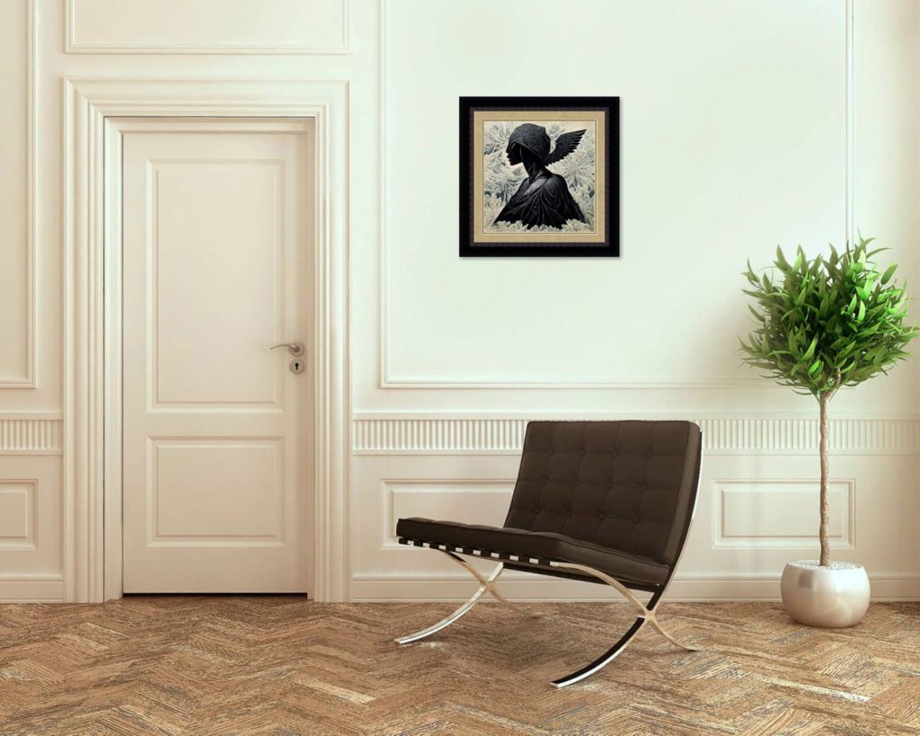 Gothic Angelic Surrealism: 'Abstract Angel IV' in Textural Contrast